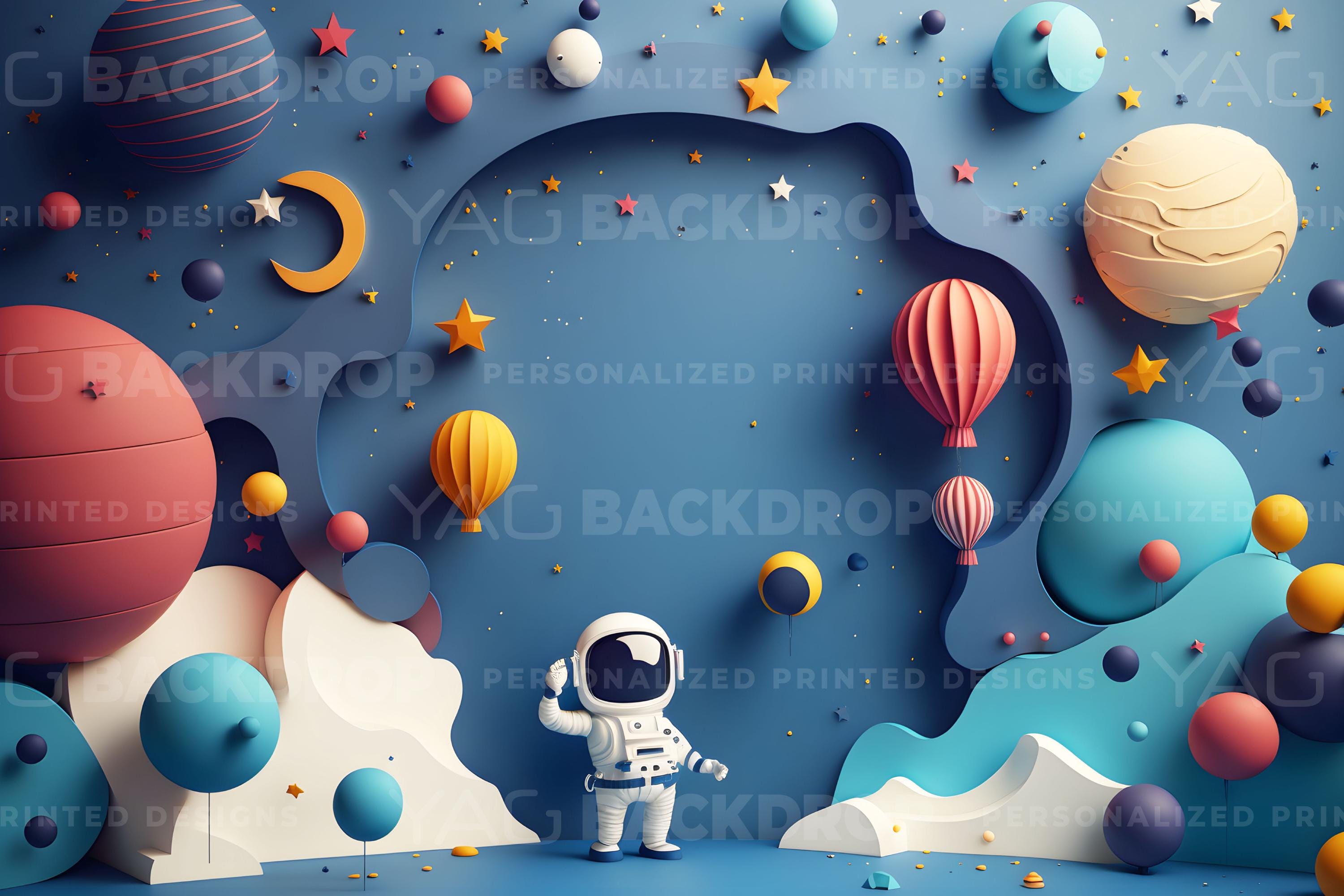 Space Galaxy Astronaut Photography Backdrop, Digital File, High ...