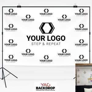 Custom Logo Personalized Step and Repeat Style Printed Background ...
