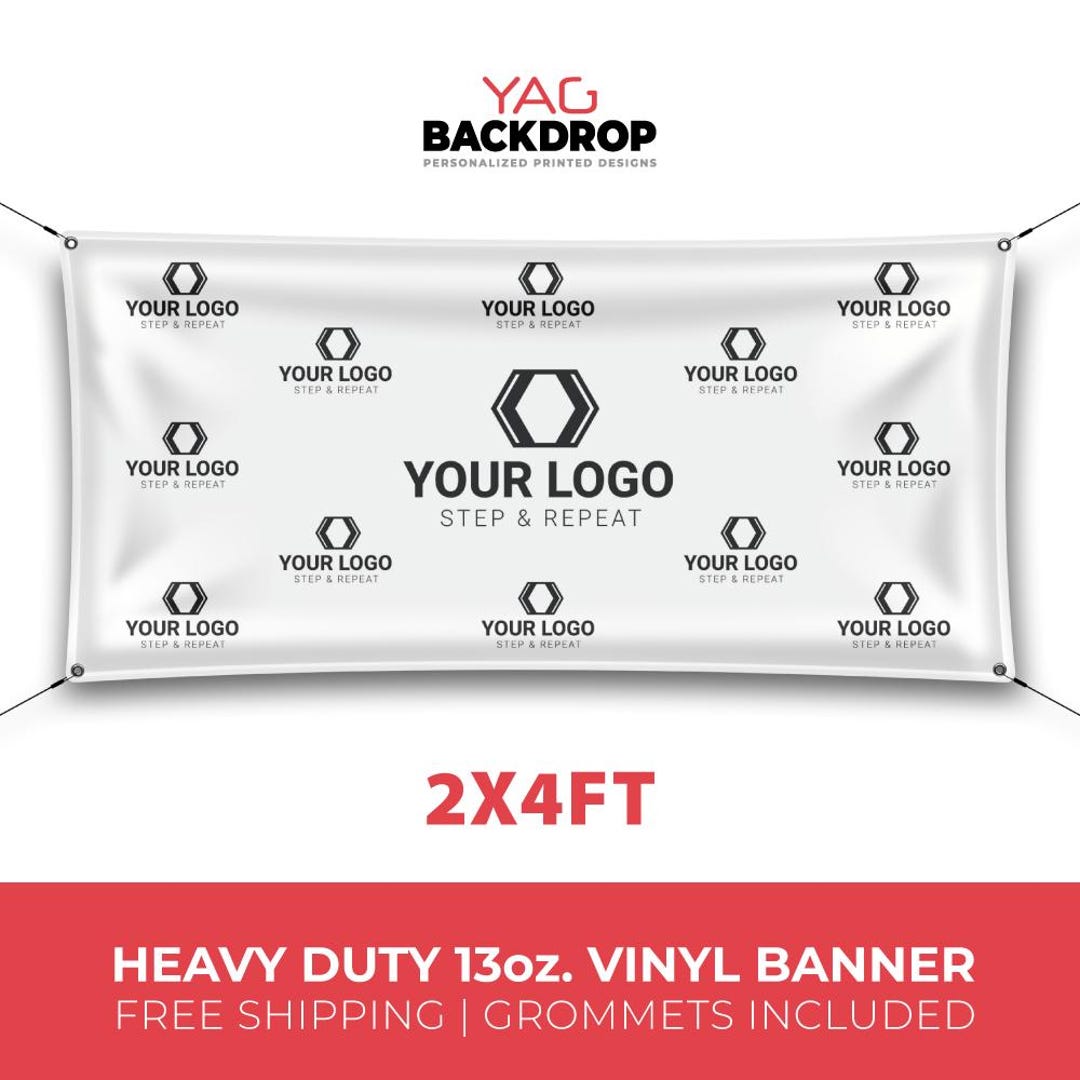 Step and Repeat Vinyl Backdrop Banner Custom Logo , Your Logo ...