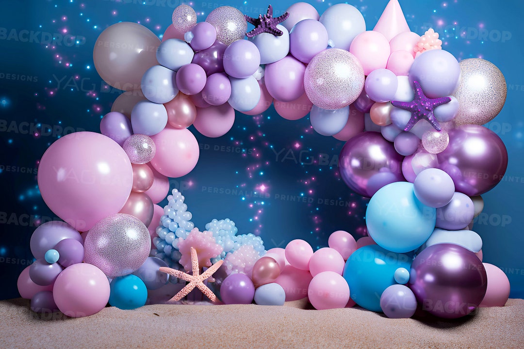 Mermaid Colors, Balloon Arch, Starfish, Under the Ocean, Cake Smash ...