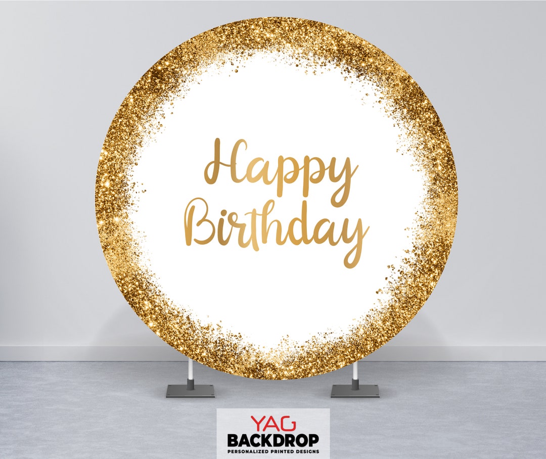 Round Backdrop Happy Birthday Rounded Background Banner - Etsy