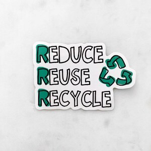 Reduce Reuse Recycle Sticker - Green - Etsy
