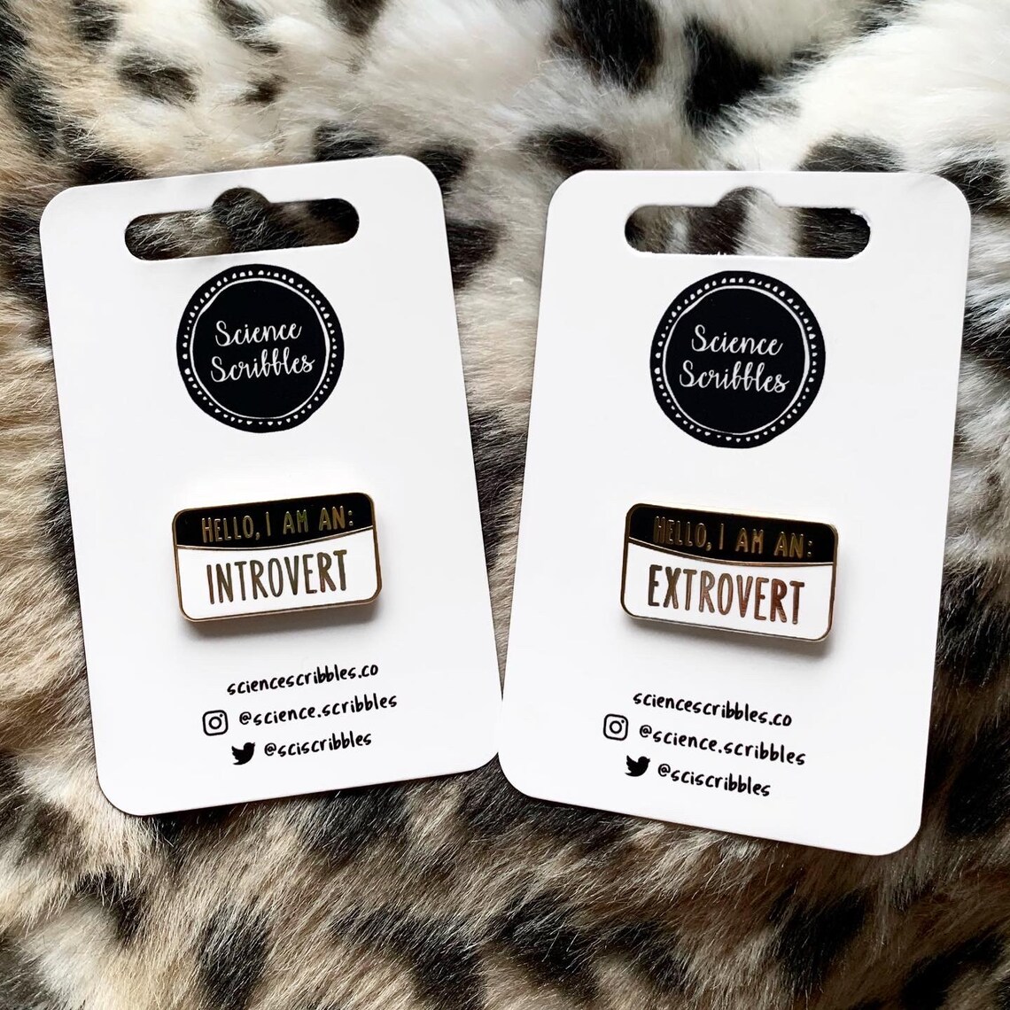 Introvert Hard Enamel Pin Badge White Black and Gold - Etsy UK