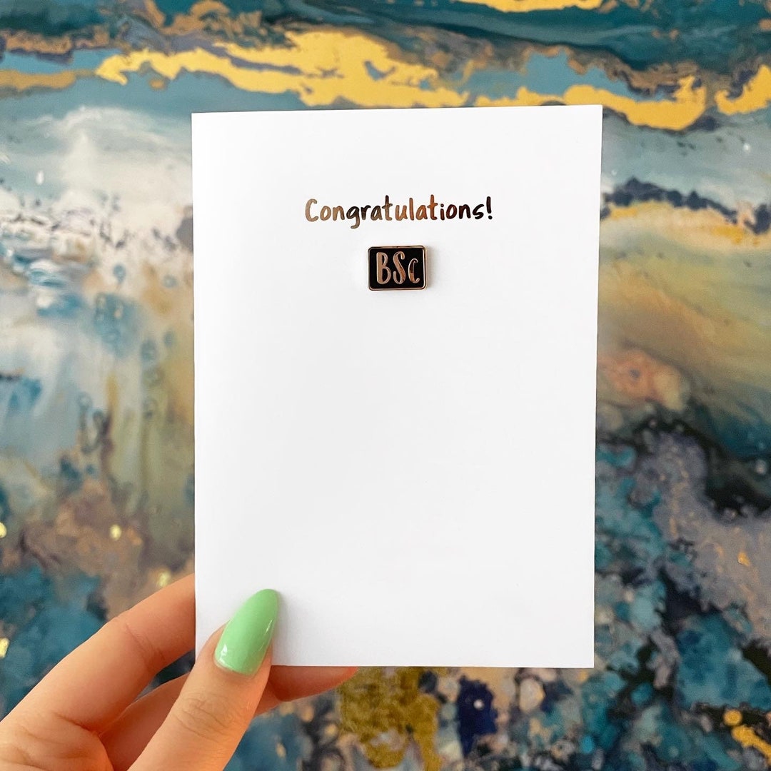 Bsc Congratulations Enamel Pin Card - Etsy