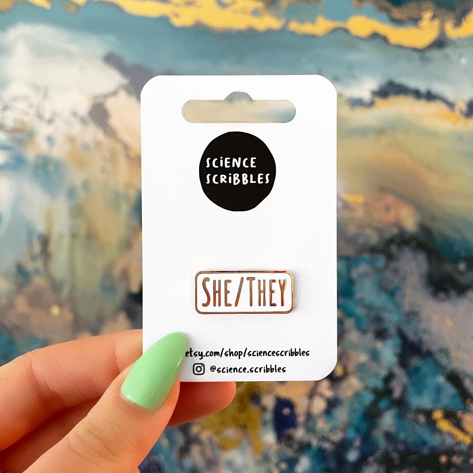 She/they Pronoun Hard Enamel Pin Badge Black and Gold or - Etsy UK