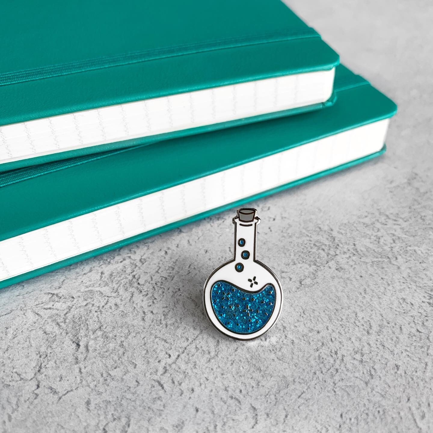 Lab Flask Hard Glitter Enamel Pin Badge Blue or Red - Etsy UK