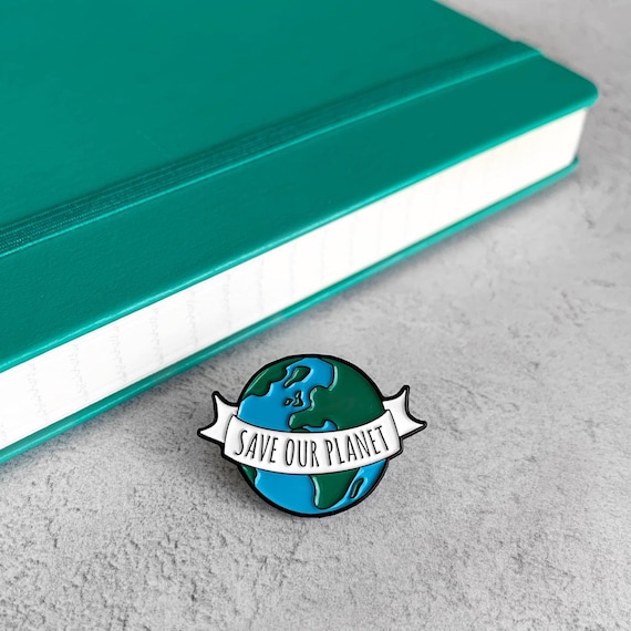 Save Our Planet Soft Enamel Pin Badge Green Blue & White - Etsy