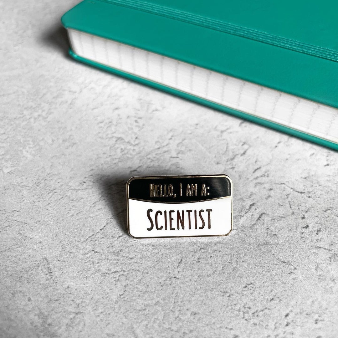 I Am a Scientist Hard Enamel Pin Badge - Black, White & Gold - Etsy