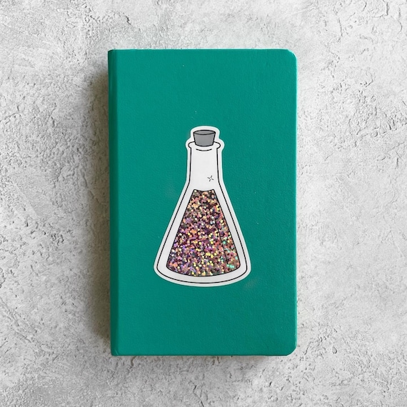 Conical Lab Flask Sticker Pink Glitter | Etsy UK