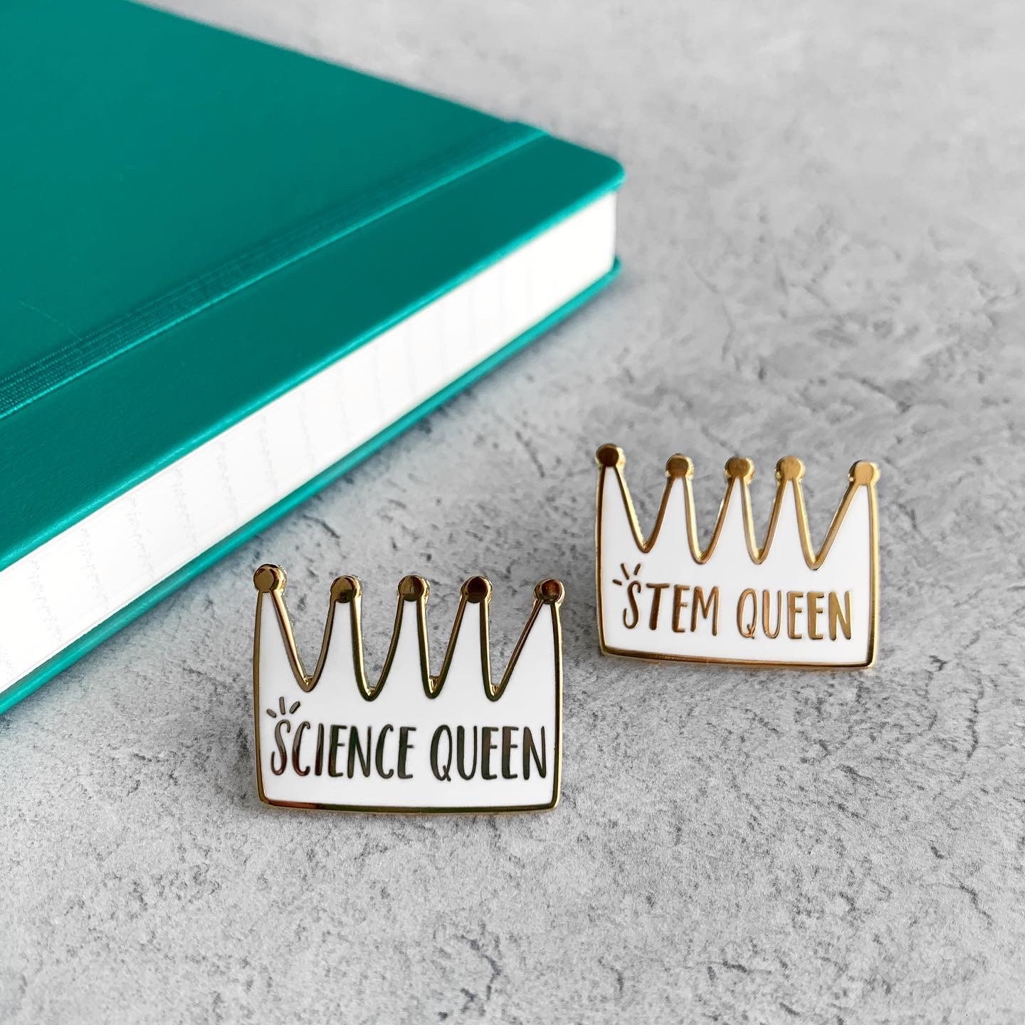 Science Queen Hard Enamel Pin Badge White and Gold | Etsy UK