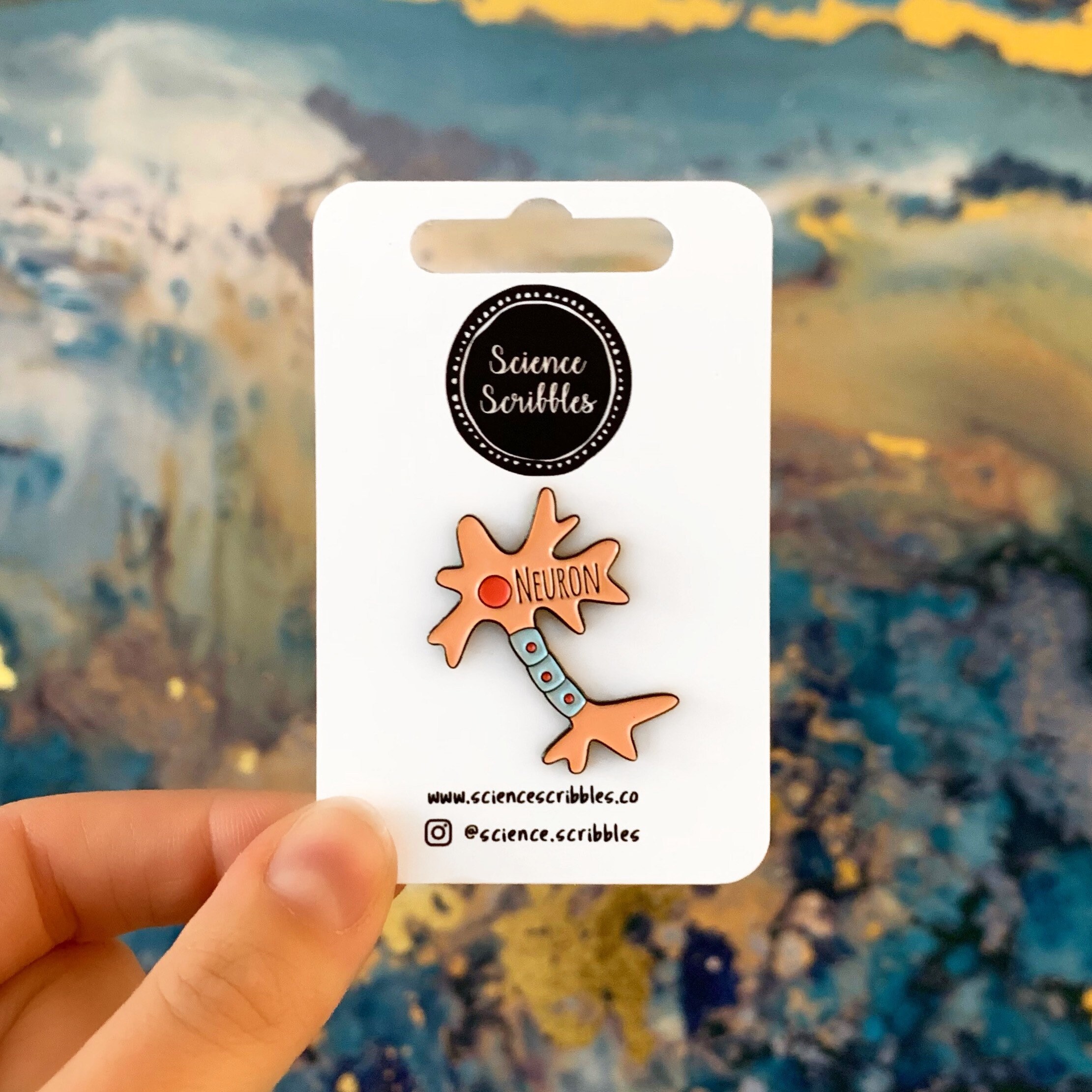 Neuron Enamel Pin - Science Pin - Pink & Blue - Etsy