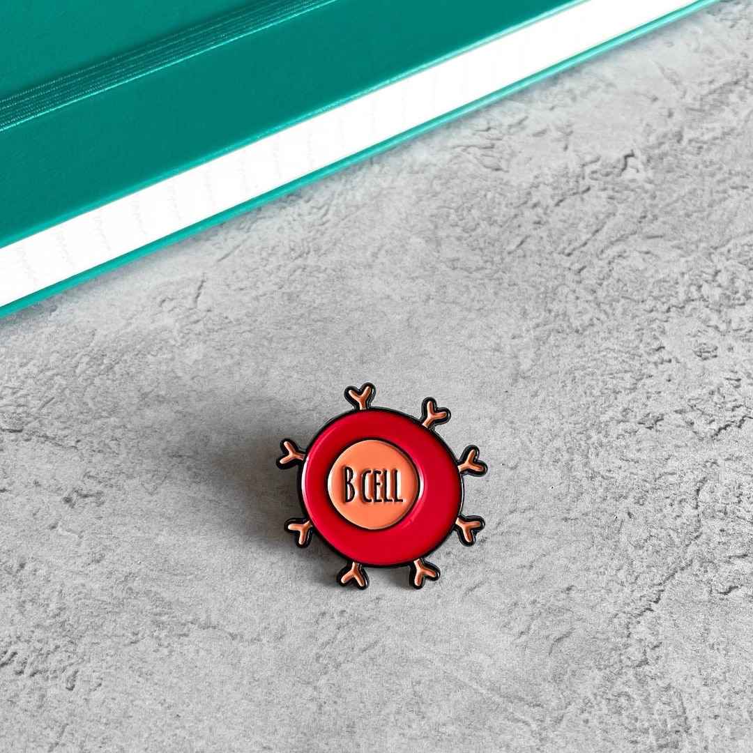 B Cell / Lymphocyte Soft Enamel Pin Badge - Red & Pink - Etsy UK