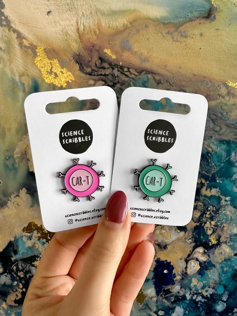 CAR-T Cell Enamel Pin, Cancer Immunotherapy Badge, Pink or Green - Etsy