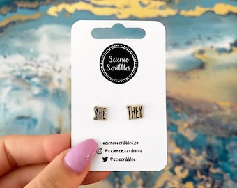 She/they Pronoun Hard Enamel Pin Badge Black and Gold or | Etsy UK