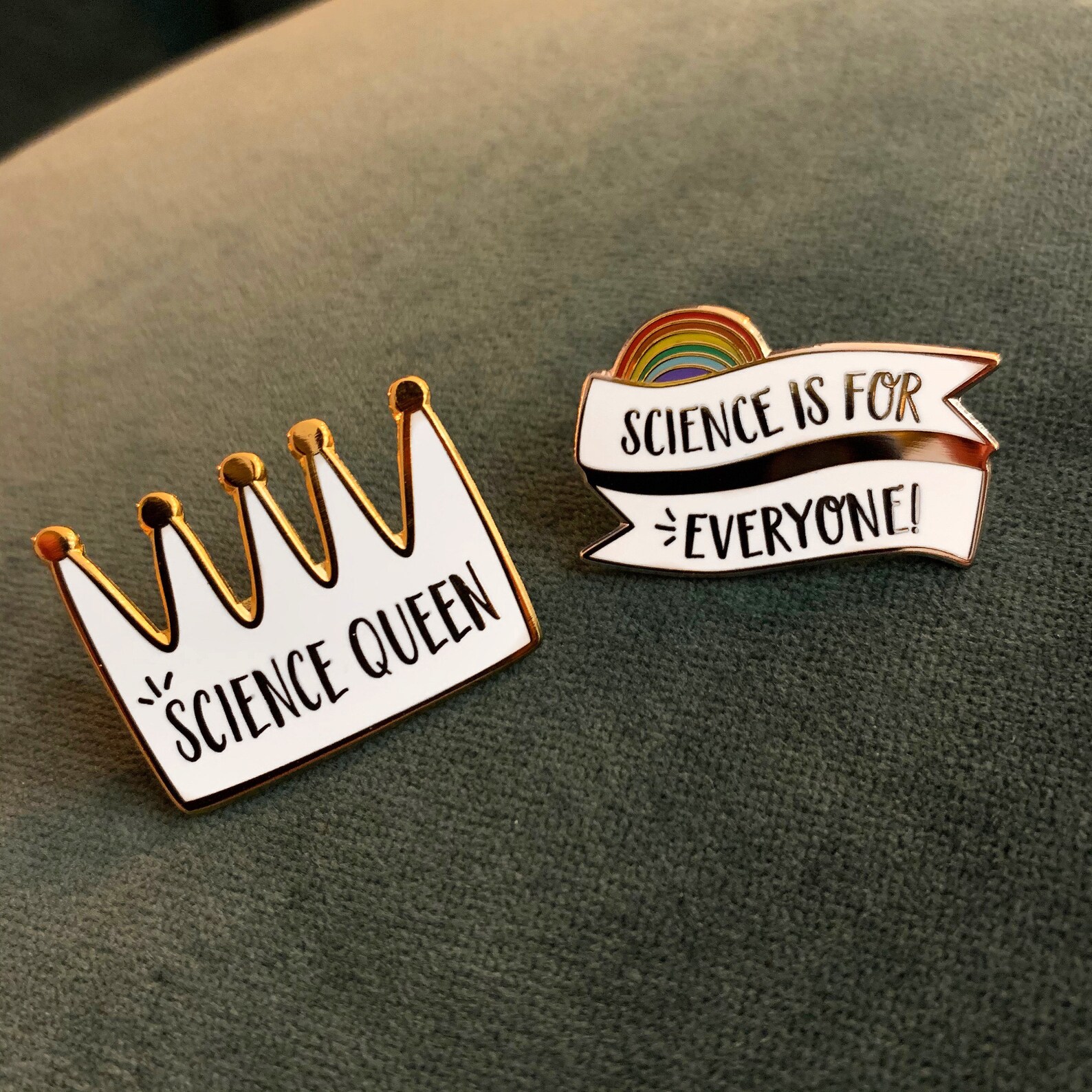Science Queen Hard Enamel Pin Badge White and Gold | Etsy UK