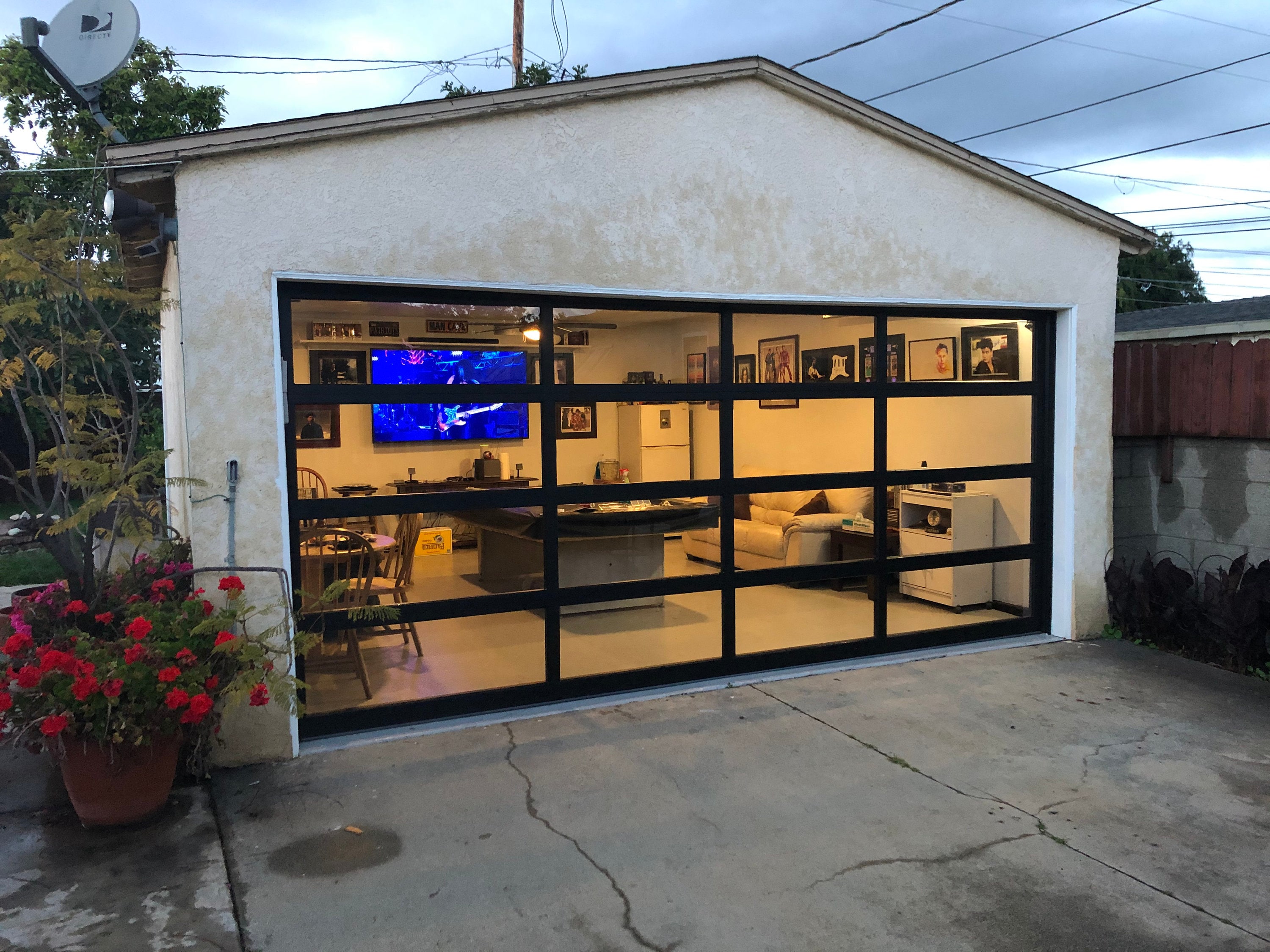 Contemporary Black Aluminum & Gray Tinted (see Through) Glass Garage ...