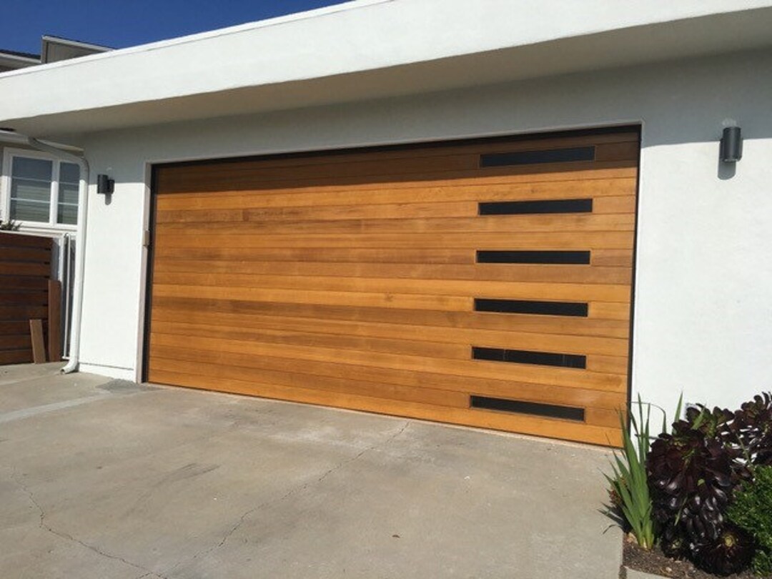 Emilio Horizontal Planks Modern Style With Vertical Windows Wood Garage ...