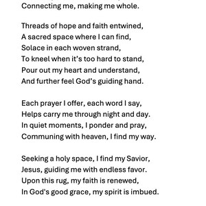 Prayer Rug Poem - Etsy