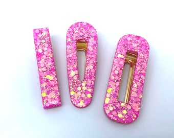 Hot Pink Hair Clips | Etsy