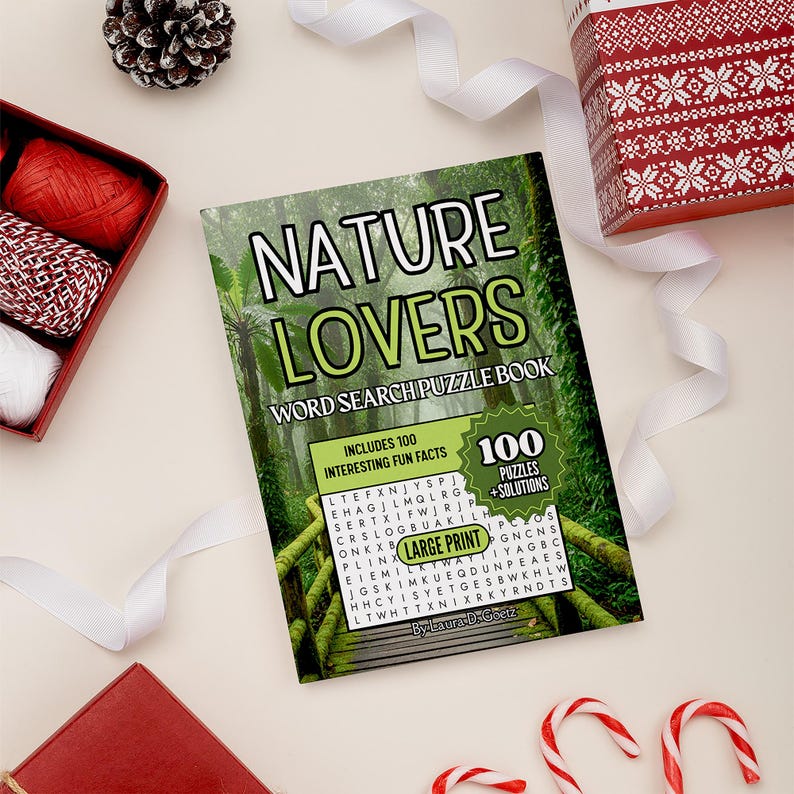 Nature Lovers Word Search Puzzle Book: Large Print, 100 Beautiful ...
