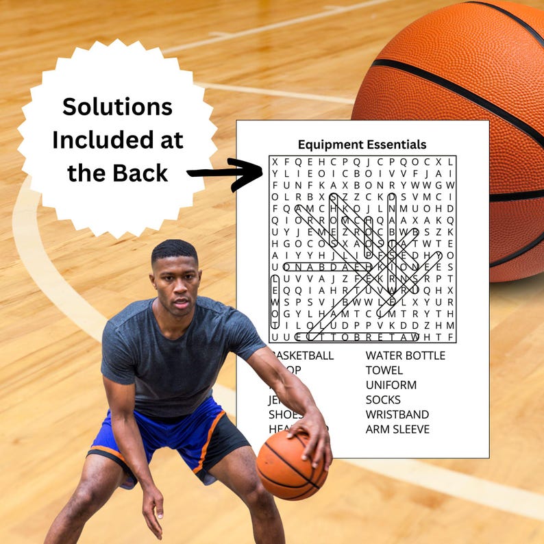 Basketball Word Search Puzzle Book Large Print | Sports Activity Book ...