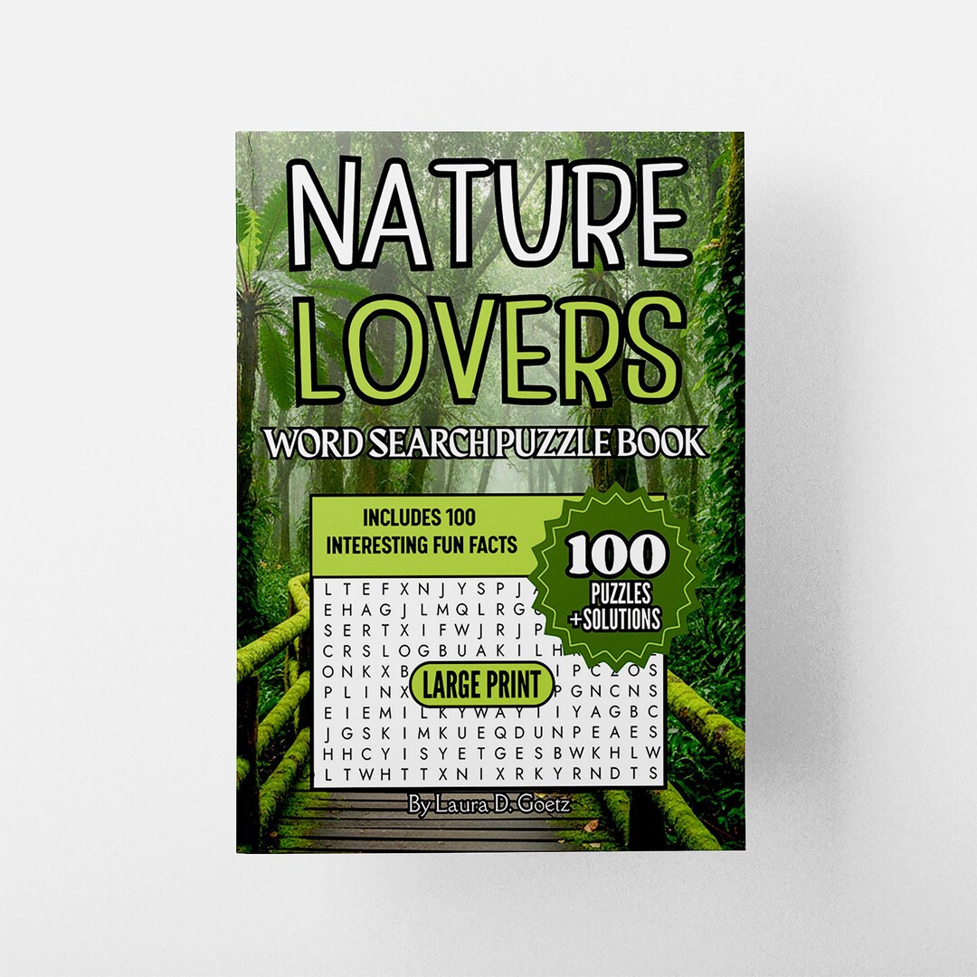 Nature Lovers Word Search Puzzle Book: Large Print, 100 Beautiful ...