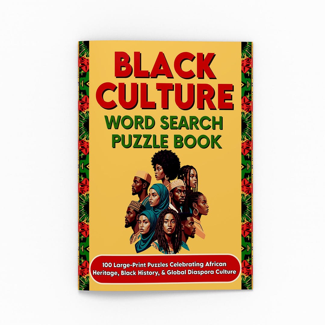 Black Culture Word Search Puzzle Book – 100 Large Print Puzzles ...