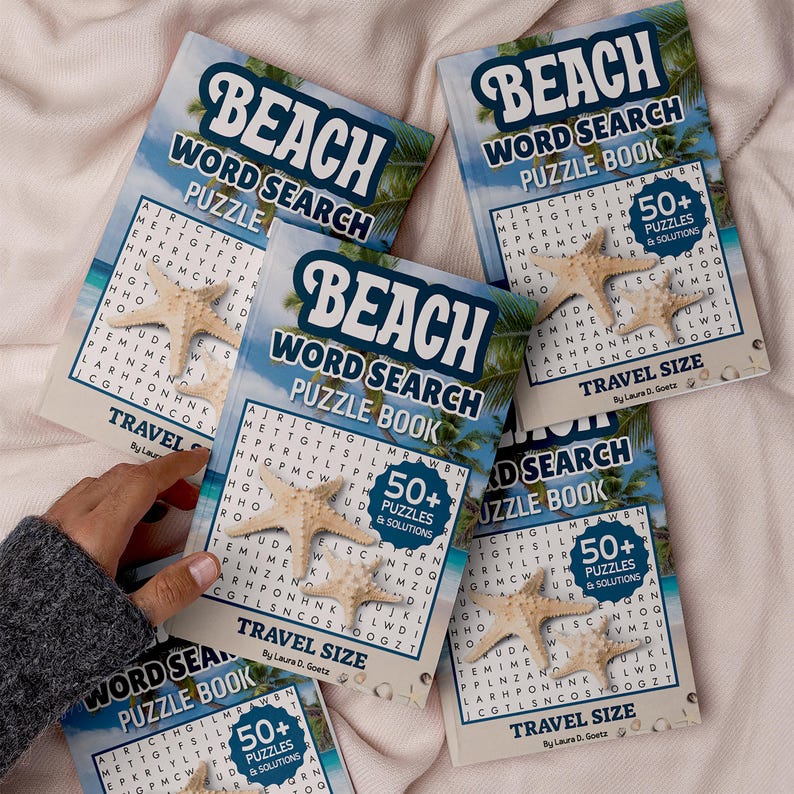 Beach Word Search Puzzle Book. Travel Size. Large Print, 50+ Beach ...