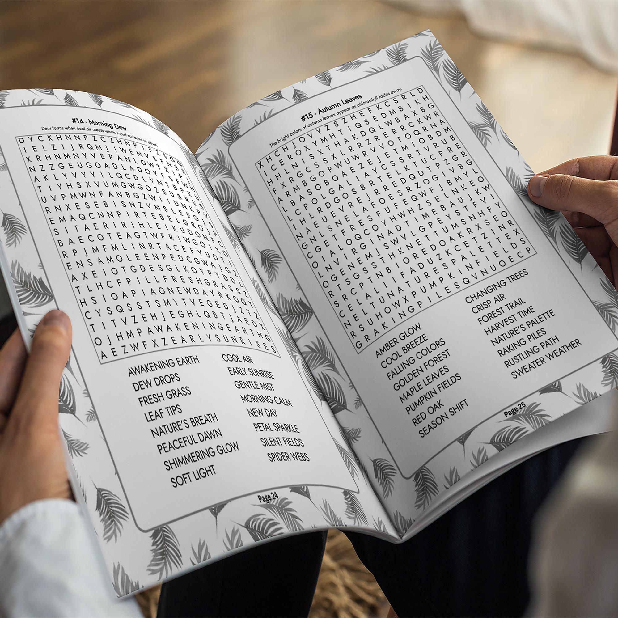 Nature Lovers Word Search Puzzle Book: Large Print, 100 Beautiful ...