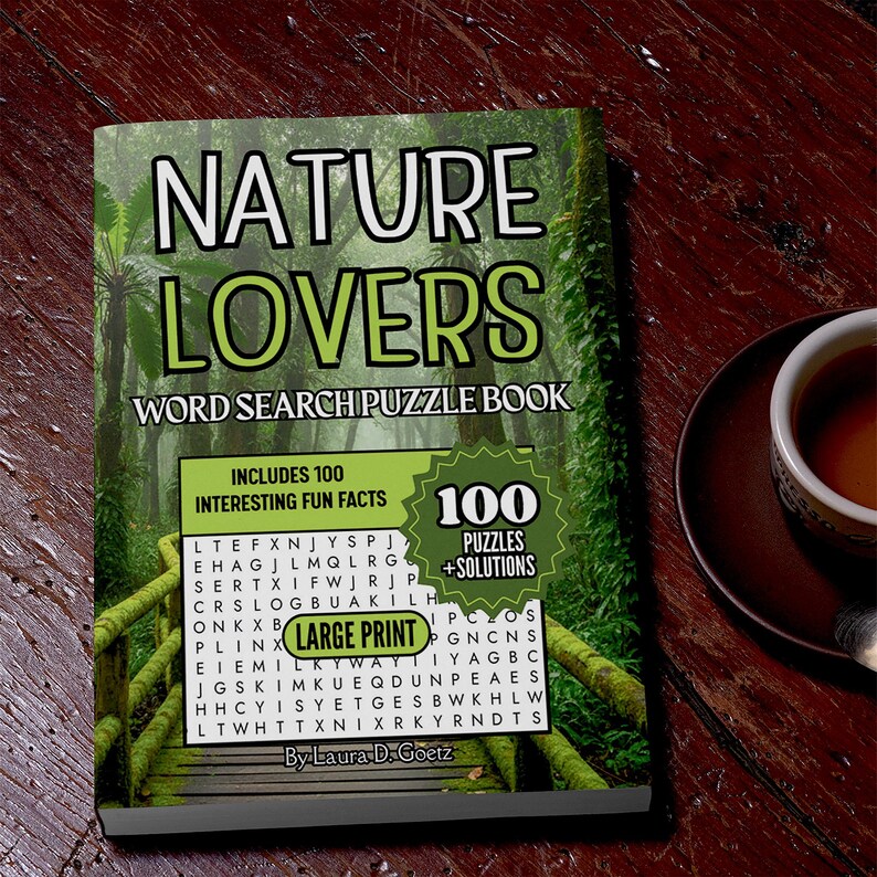 Nature Lovers Word Search Puzzle Book: Large Print, 100 Beautiful ...