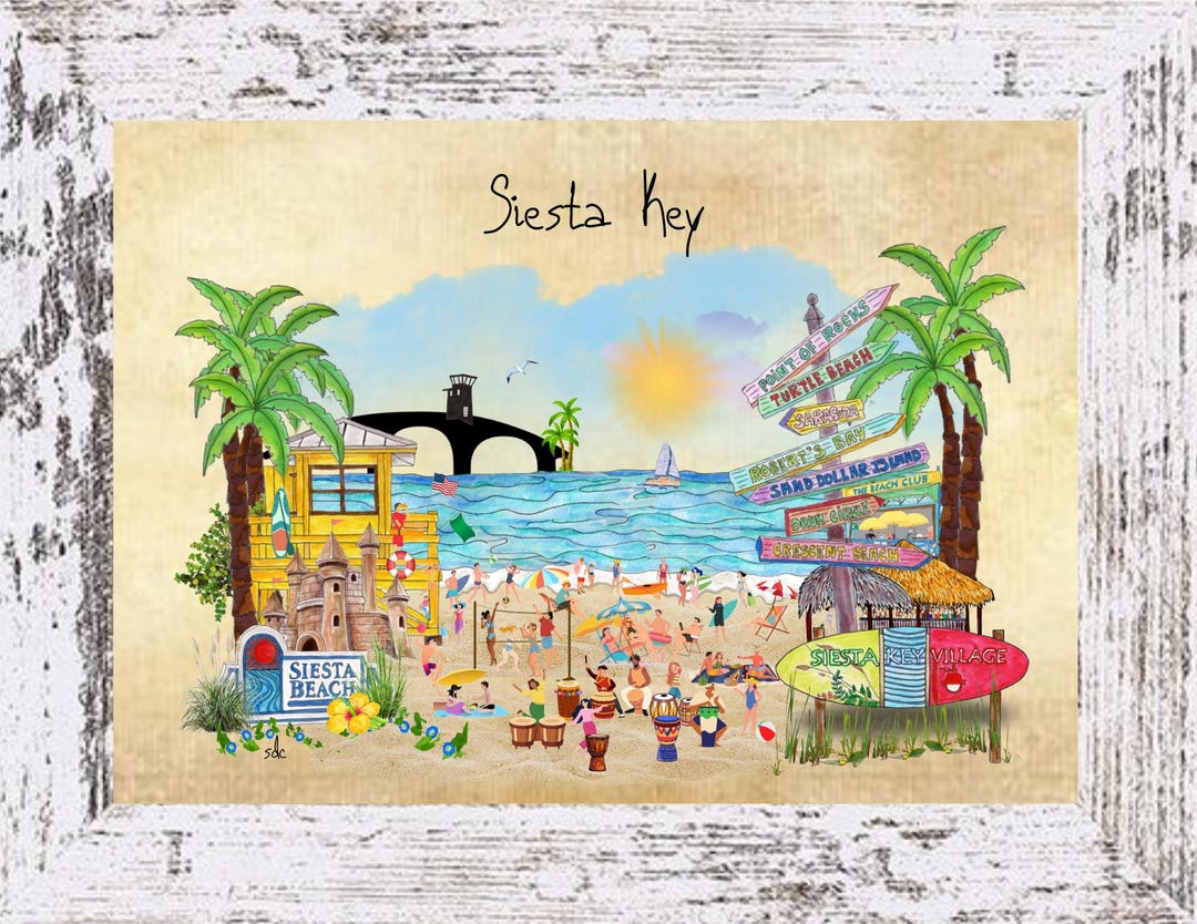 Siesta Key Coastal Decor, Siesta Key Framed/unframed Print,tropical ...