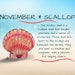 November Seashell Print, Scallop Shell, Scallop Birthday Shell ...