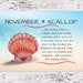 November Seashell Print, Scallop Shell, Scallop Birthday Shell ...
