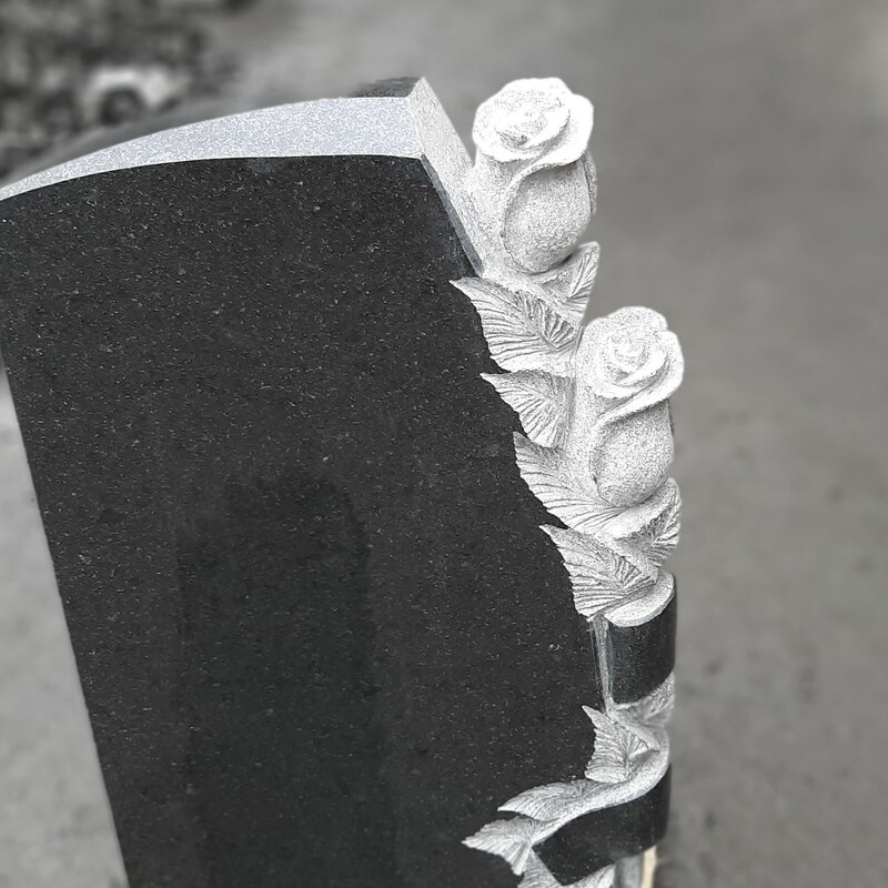 Black Granite Grave Stone - Etsy