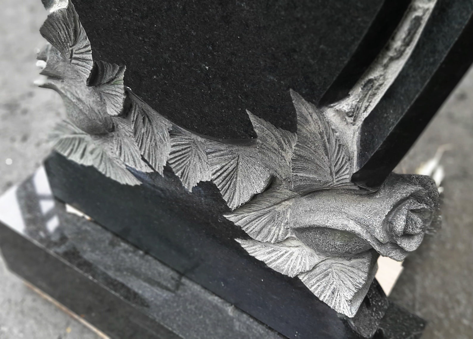 Carved Roses Headstone Made of Black Granite, Grave Stone - Etsy