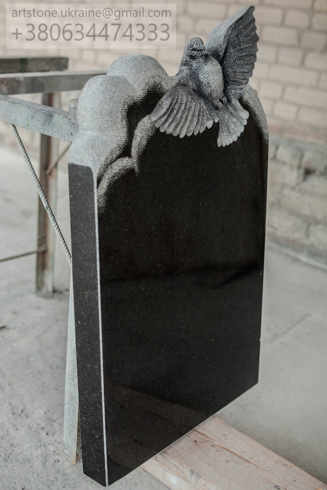 Memorial Stone Granite Headstone Curved of Black Granite - Etsy