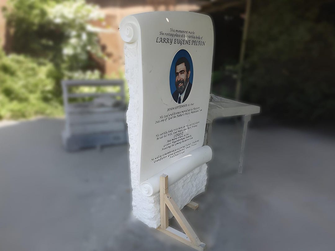 Elegant White Marble Headstone | Hand-carved Custom Memorial | Upright ...