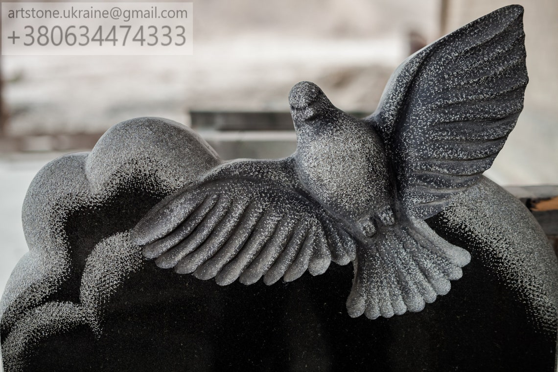 Memorial Stone Granite Headstone Curved of Black Granite - Etsy