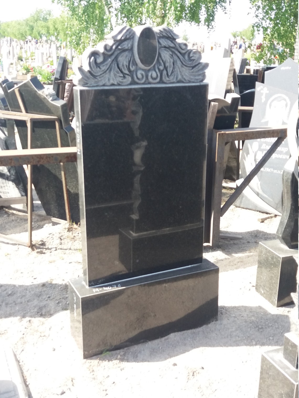 Memorial Stone Granite Headstone Curved of Black Granite - Etsy