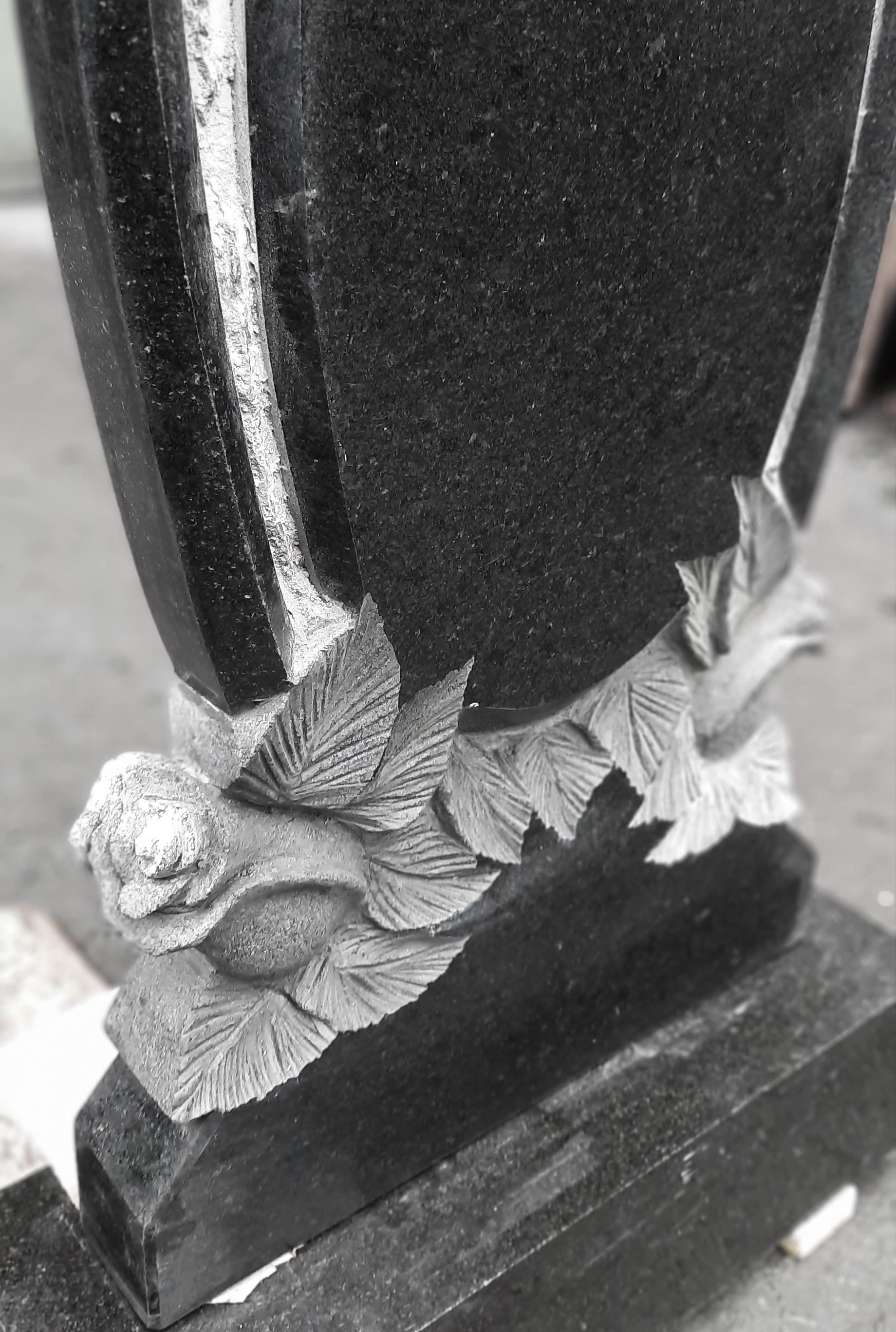 Carved Roses Headstone Made of Black Granite, Grave Stone - Etsy
