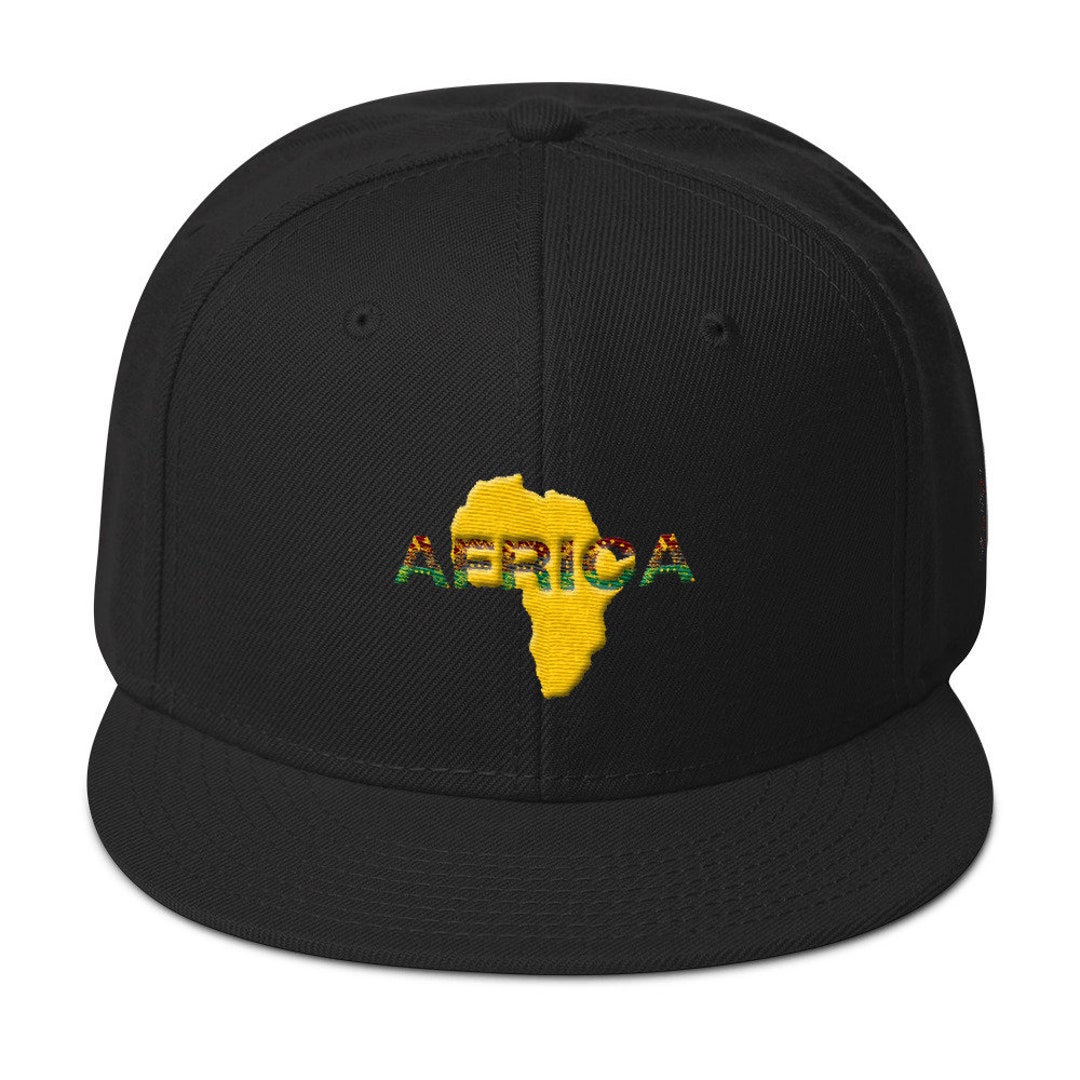African Hat Pan Afriacan Gold Map Snapback Wakanda Black Panther Stay ...