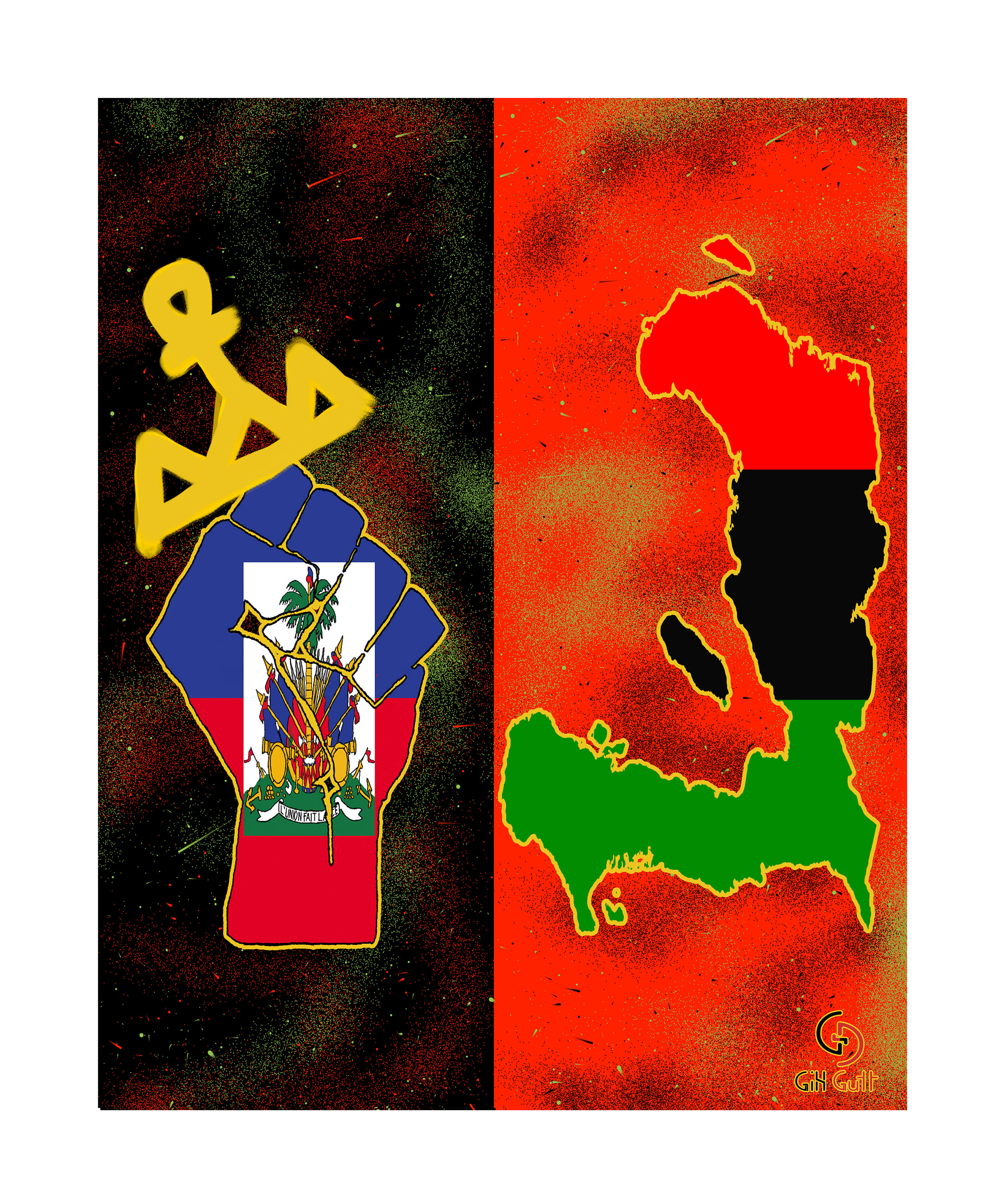 Haitian Flag Art