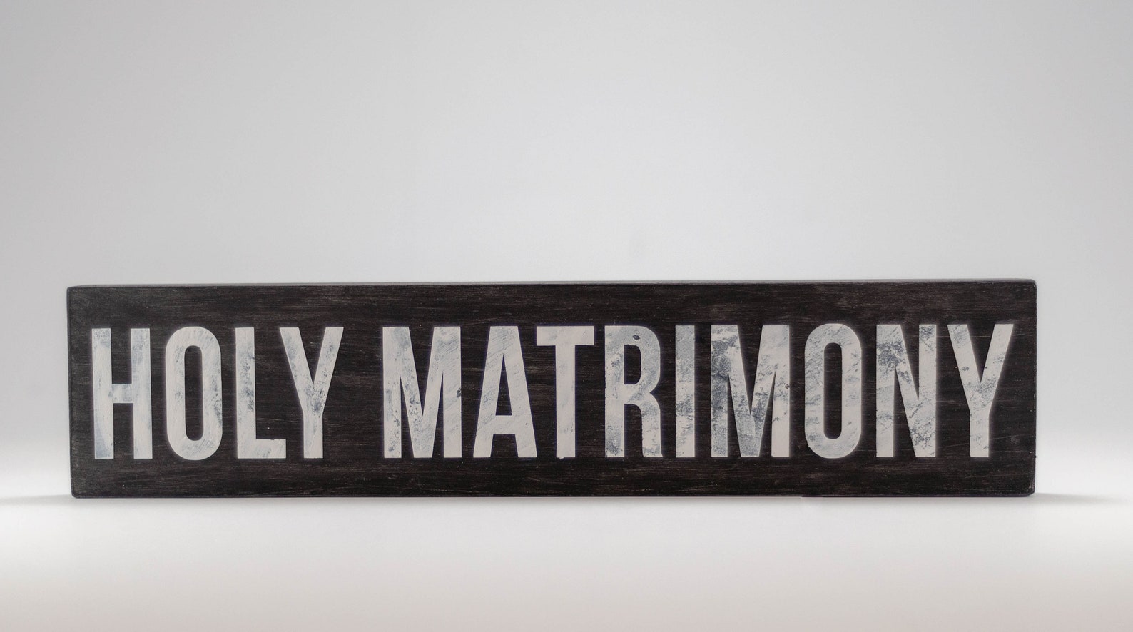 Holy Matrimony Wedding Gift, Distressed Wood Sign, Wall or Tabletop ...