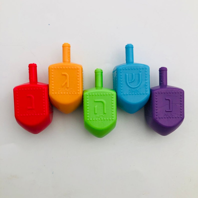 Dreidel 5 Pack Assorted Dreidels Colorful Menorah Chanukah Chanukkah ...
