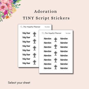 Adoration & Holy Hour Catholic Tiny Script Stickers - Catholic Sticker ...