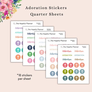 Adoration Script & Dot Stickers Catholic Prayer Devotion Reminder ...