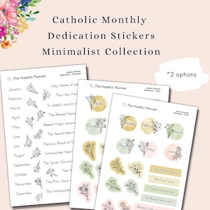 Traditional Catholic Month Dedication Minimalist Sticker Sheets ...