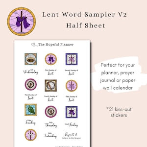 Lent Word Sampler Sticker Sheet V2 Liturgical Stickers for Ash ...