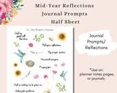Mid Year Reflections Spiritual Journal Prompts and Floral | Etsy