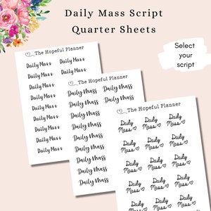 Daily Mass Script Stickers - Catholic Sticker Sheets for Planners and ...